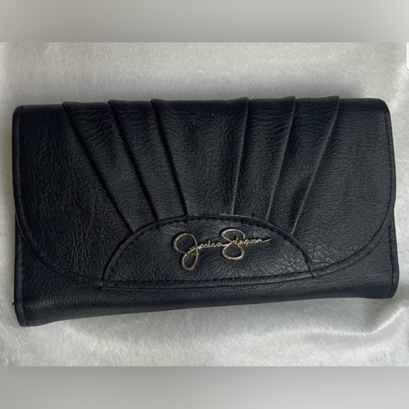 Jessica Simpson | Bags | Jessica Simpson Black Leather Wallet | Poshmark